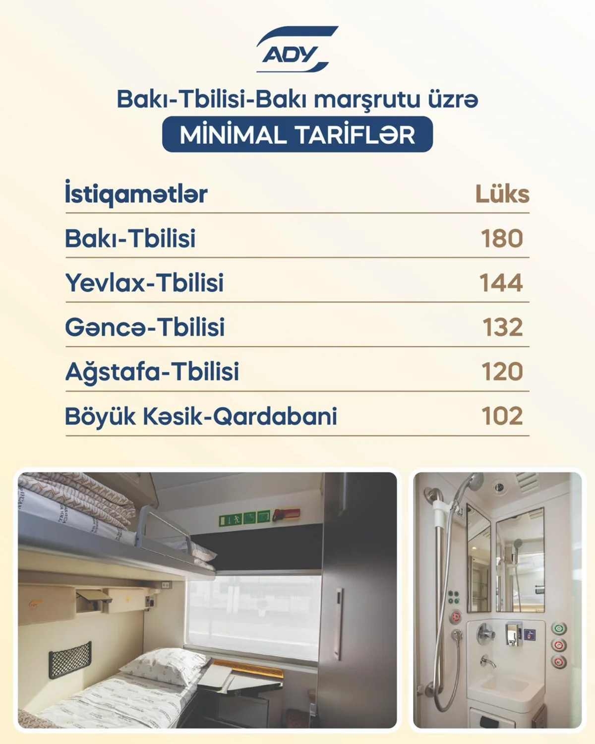 Azerbaijan Railways reveals cost of Baku-Tbilisi-Baku train tickets by ...