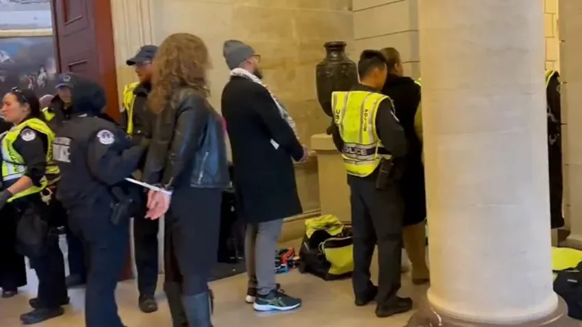 Capitol Police arrest 60 anti-Israel activists for illegally protesting ...