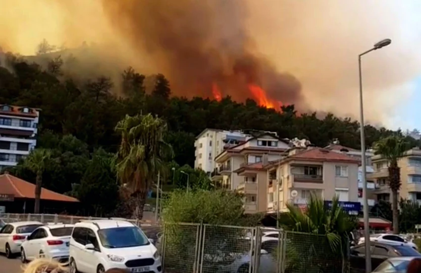 Hotel in Bodrum evacuated over forest fire | Report.az
