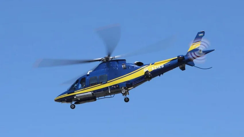 Helicopter of ASG Helicopter Services involved in professional aerial ...